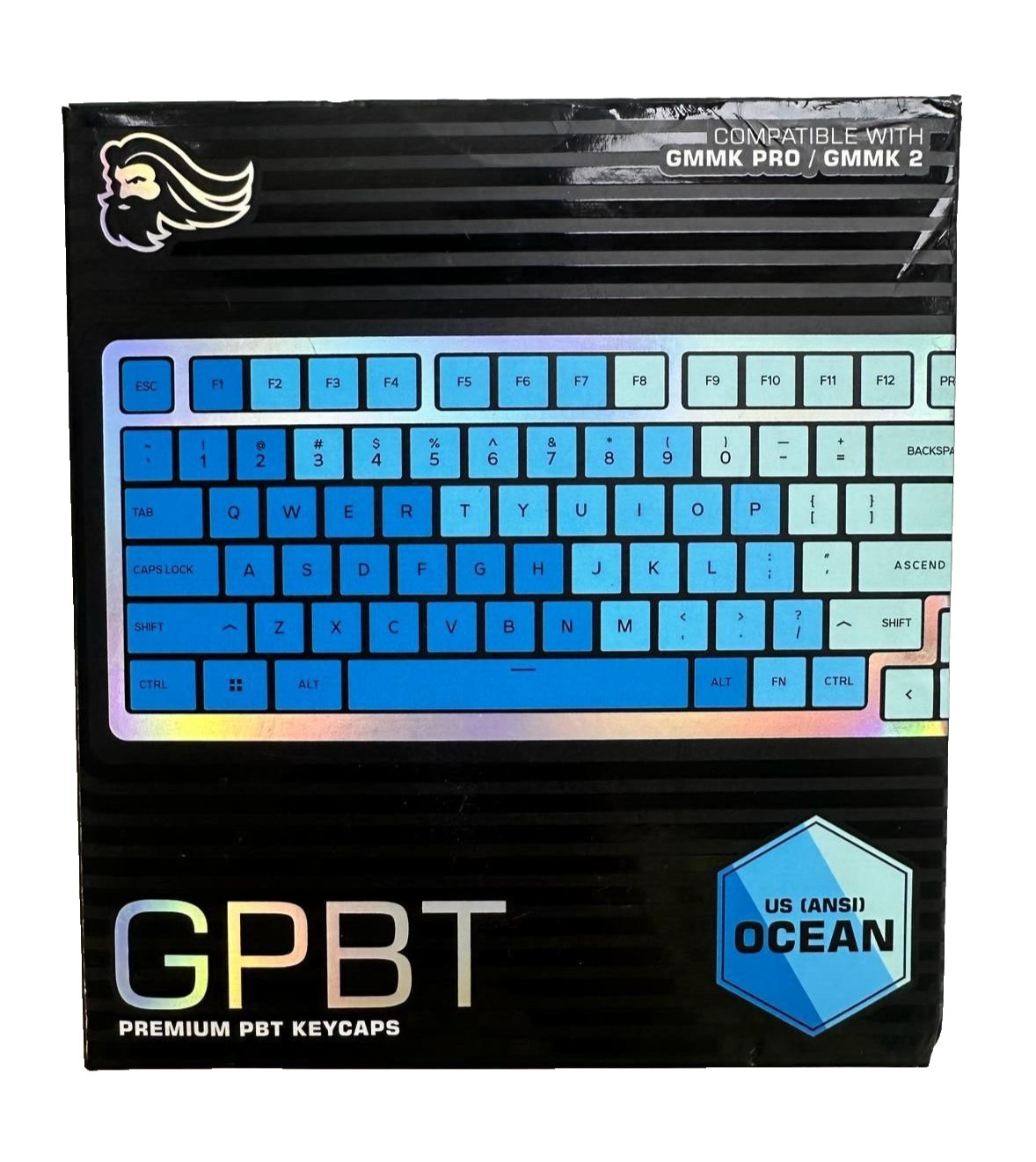Glorious GPBT ANSI Sublimated Mechanical Keyboard Keycaps (Ocean) 114 ...