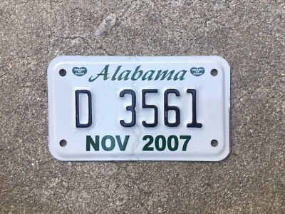 2007 - ALABAMA - MOTORCYCLE - DEALER - LICENSE PLATE | eBay