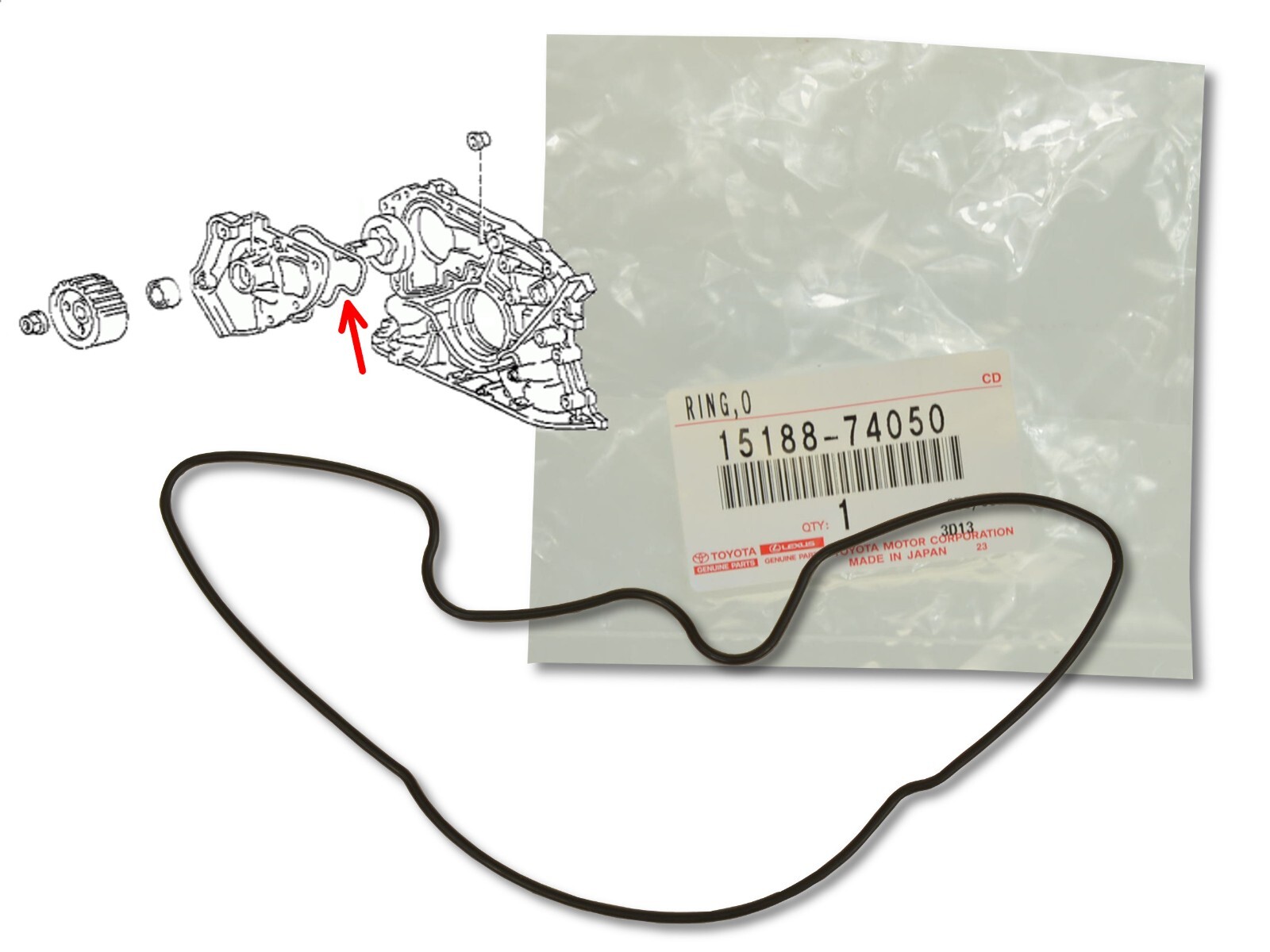 Ölpumpe Dichtung 15188-74050 für Toyota Avensis T22 Camry Rav4 I 2.0 ...