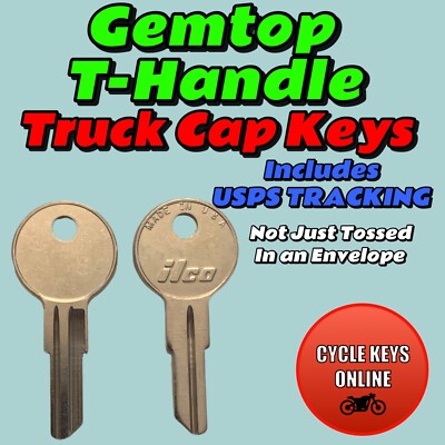 Gemtop T Handle Camper Shell Truck Topper Cap keys Cut to Code Key ...