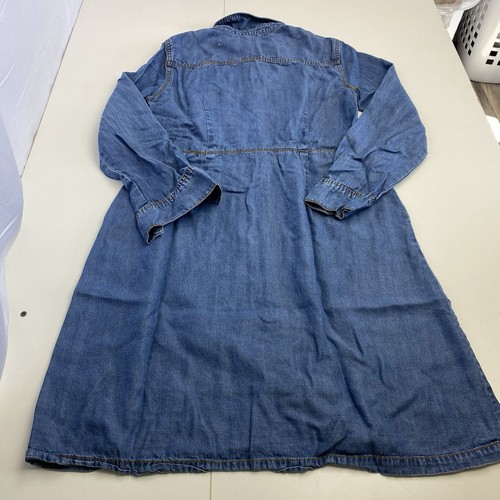 Spense Womans Size 8 Blue Denim Jean Pocket Long Sleeve Button Up Dress ...