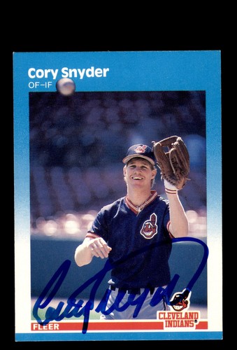 Signed Baseball Card Auto 1987 Fleer #260 Cory Snyder Cleveland Indians ...