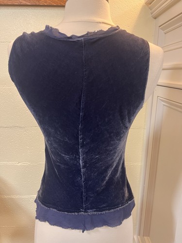 Anthropologie Aquarius Periwinkle Blue Velvet Top Size Petite X-Small ...
