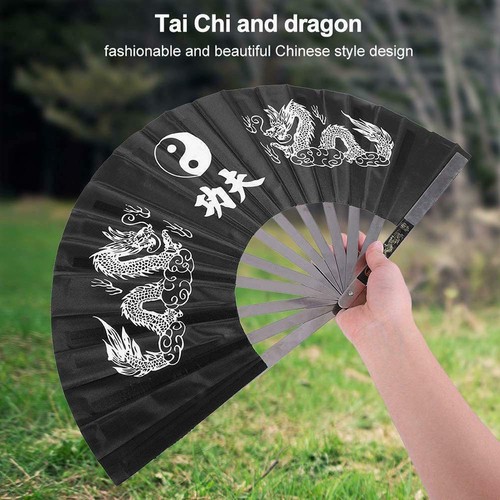 Stainless Steel Taichi Kung Fu Folding Fan Martial Arts Wushu Fan ...
