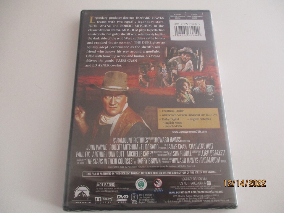 El Dorado, 1967 ('05) Classic Western, John Wayne (Cole Thornton) NEW ...