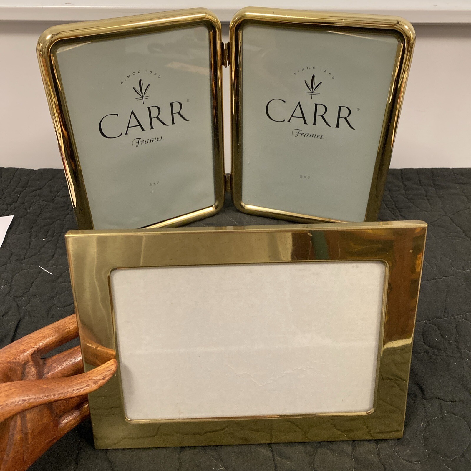 Vintage CARR International Solid Brass Doublle Picture Frame 5” x 7 ...