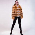 Winter Genuine Red Fox Fur Coat Women's Short Warm Stand Collar Jacket ...