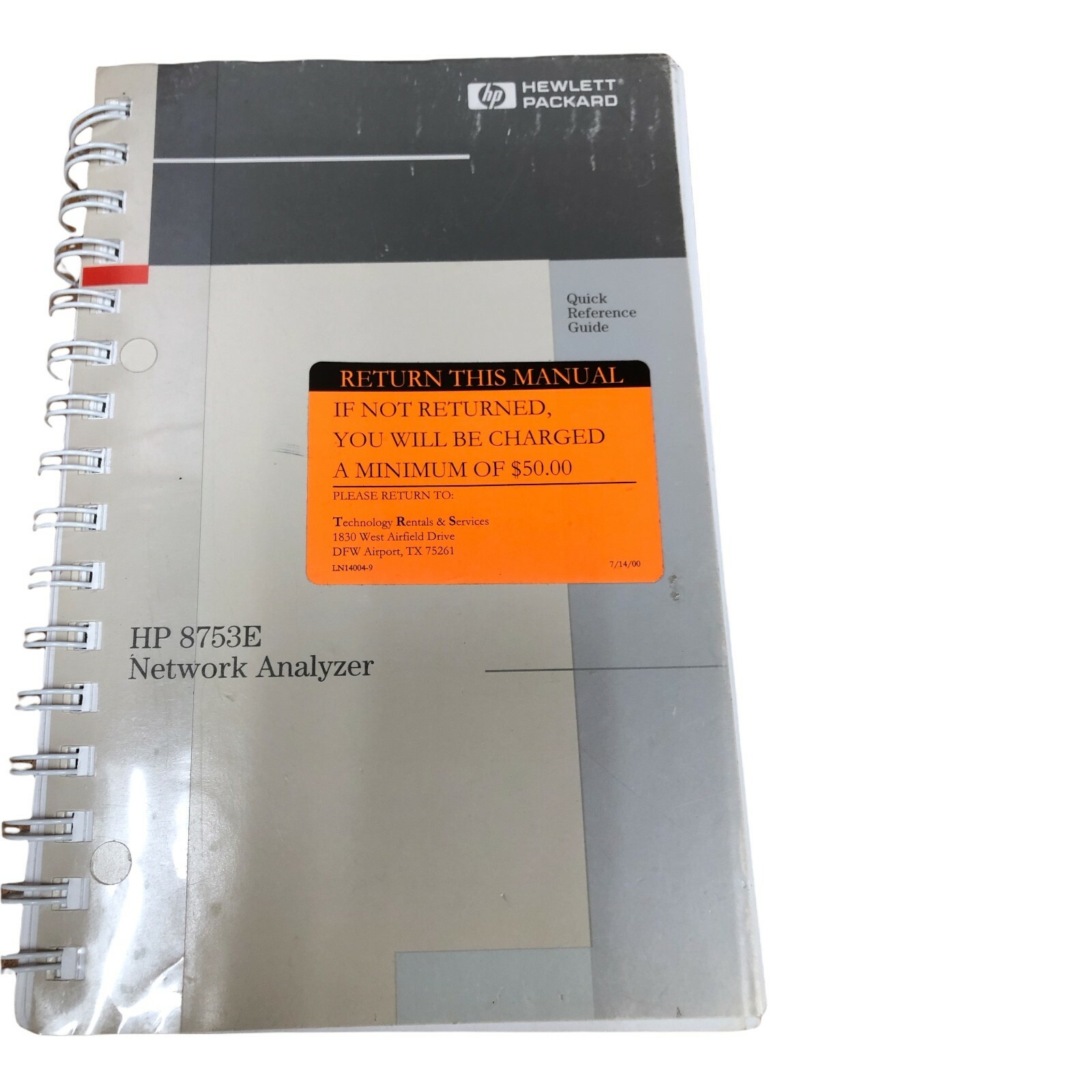 HP 8753E NETWORK ANALYZER QUICK REFERENCE GUIDE | eBay
