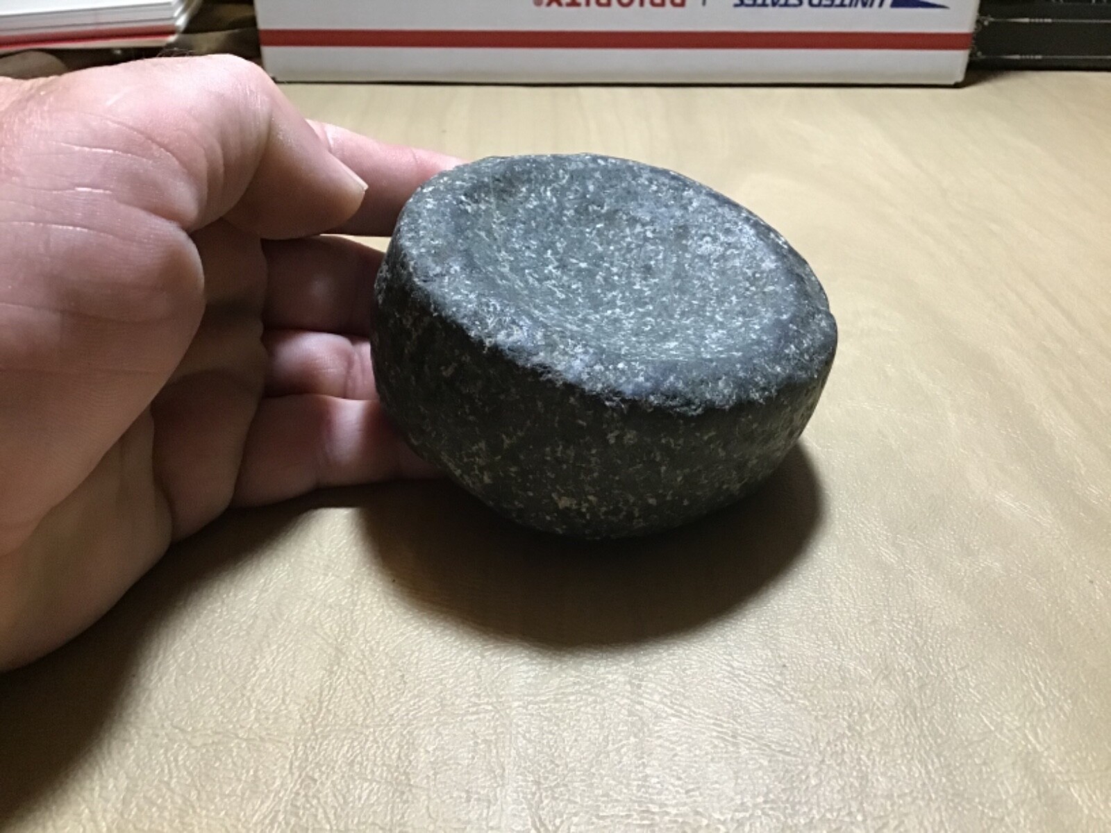 Indian Artifact Double Pitted Discoidal Game Stone | eBay