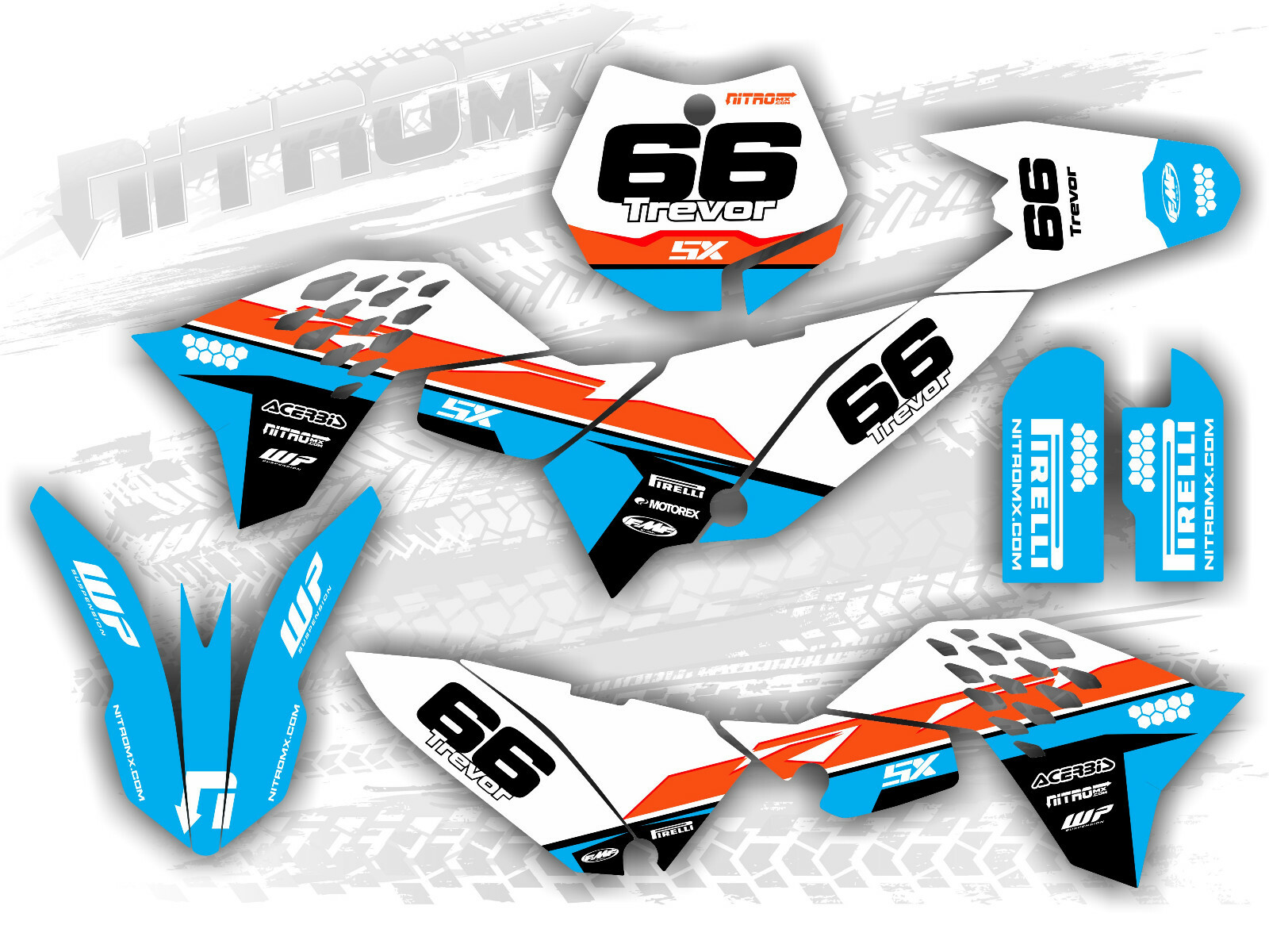 NitroMX Graphic Kit for KTM SX 65 SX65 2009 2010 2011 2012 2013 2014 ...