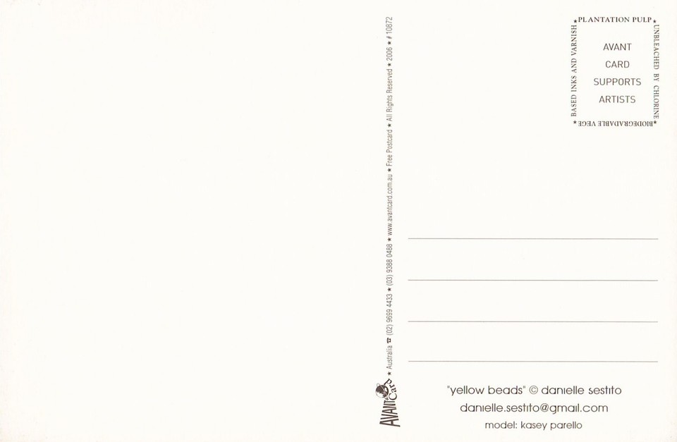 V10872 Australia Avant Card #10872 yellow beads Danielle sestito ...
