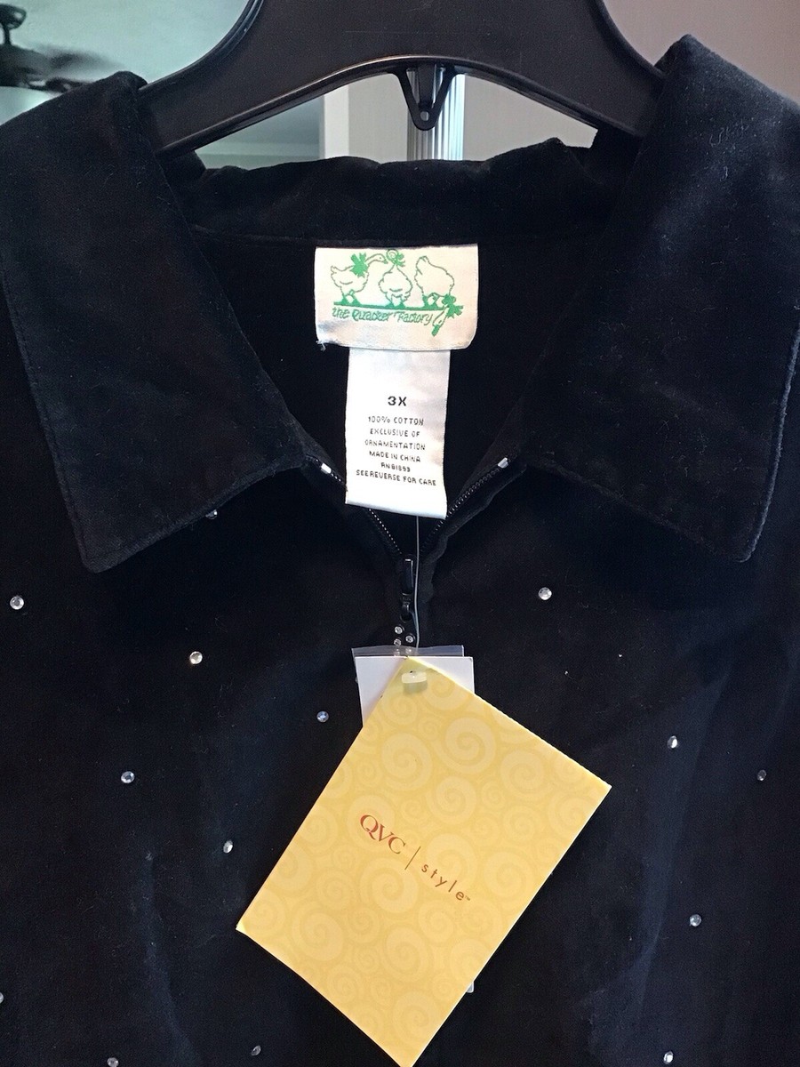 Quacker Factory Valore Jacket Black Velour Light