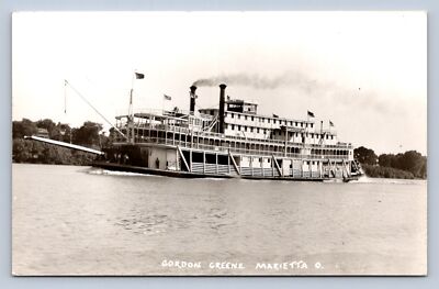 J97/ Marietta Ohio RPPC Postcard c1950 "Gordon Greene" Ship Steamer 519 ...