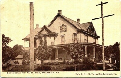 Postcard Palmyra Pennsylvania Residence of W. H. Erb Posted 1912 | eBay