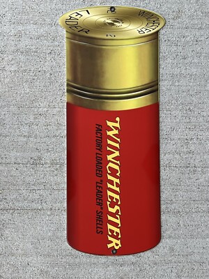 18 Inch Winchester Shot Shells Aluminum Die Cut Sign Ammo Cartridges ...