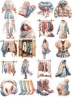 Warm Winter Fashion Stickers Set Cozy Girl Scrapbook Journal DIY Decor ...