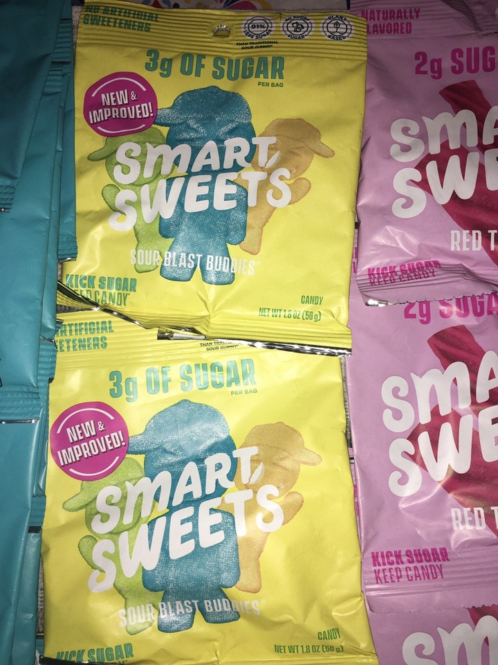 30 Smart Sweets Plant Based Gummy Sour Twists Buddies Peach Rings Sweet ...