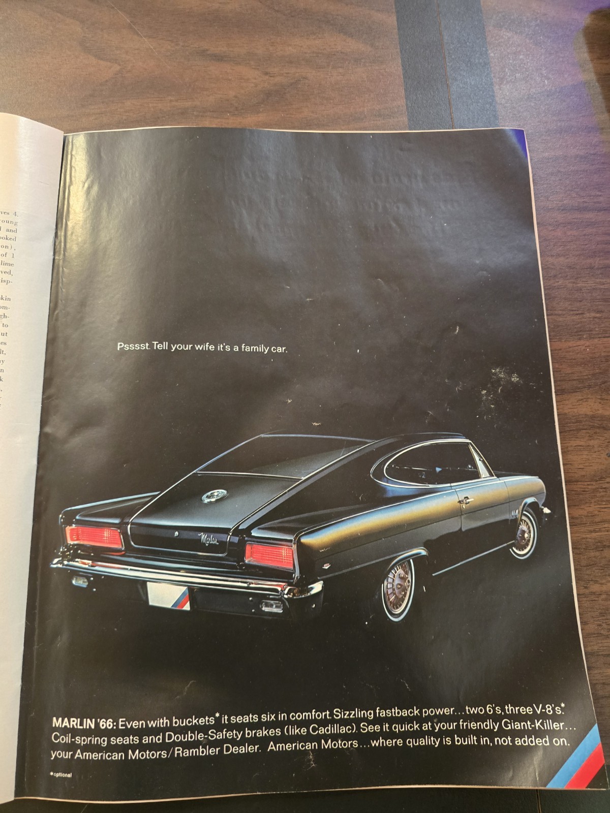 1966 AMC Marlin Print Ad Original Vintage Man Cave Garage | eBay