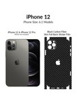 iPhone 12 /Mini/Pro/Max Black Carbon Fiber Full Back Skin Sticker Vinyl ...