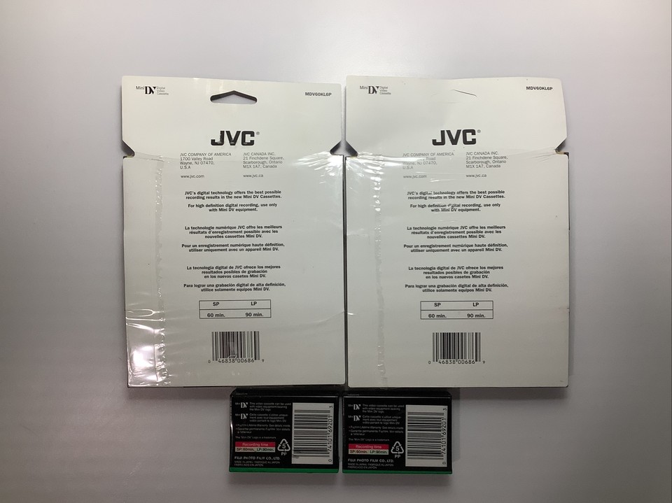 12 JVC Digital Video Cassette Mini DV 60ME Multi Color Cases LP ...