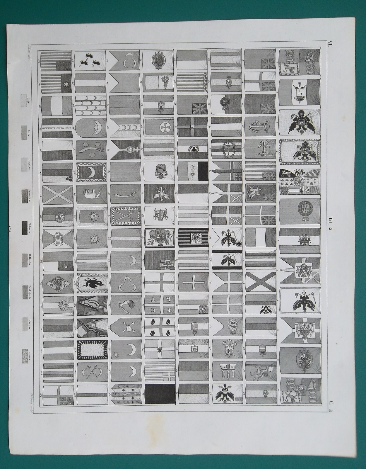 FLAGS of 124 Naval Powers Kingdoms Empires Cities Pirates - 1844 SUPERB ...