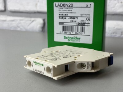 Schneider Electric LAD8N20 Auxiliary contact block, TeSys D 2NO, side ...