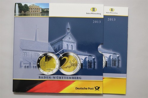 🧭 🇩🇪 GERMANY DEUTSCHE POST 2013 BADEN-WURTTEMBERG 2 EURO + STAMPS B79 ...