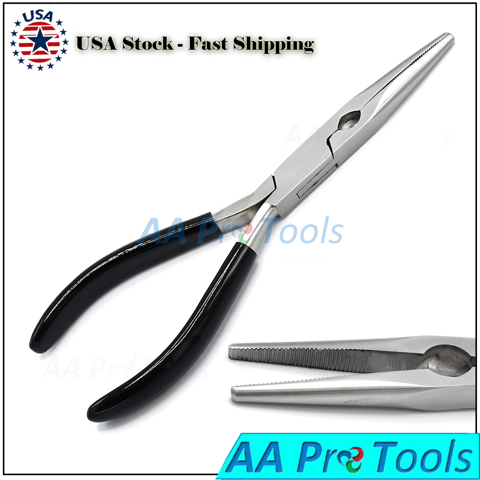 8" Needle Nose Pliers Wire Cutters PVC Black Grip Handle Pro Grade | eBay