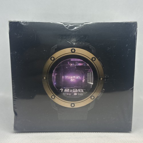 NEW SEALED Diesel Axial Black Leather Men's Touchscreen Smart Watch ...