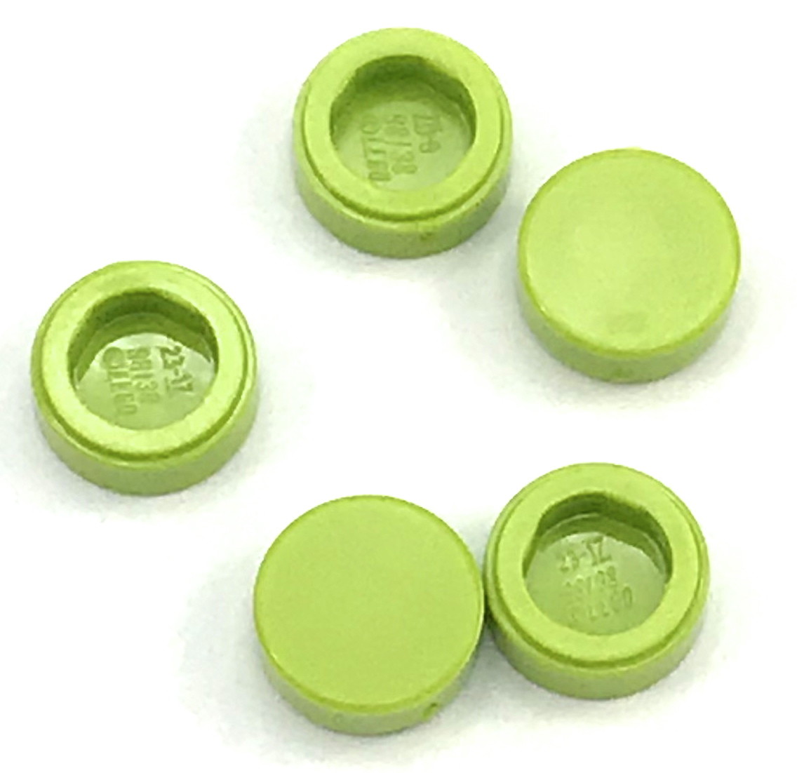 Lego 5 New Lime Tiles Round 1 x 1 Flat Smooth Pieces Parts | eBay