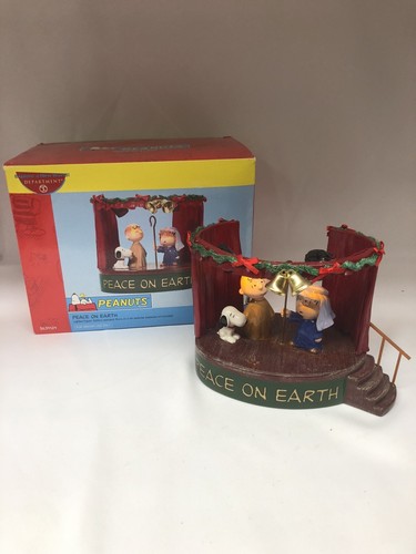 Vtg Dept 56 Peanuts Peace on Earth Lighted Christmas Pageant Village ...