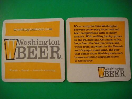 2 Beer Coasters ~ WASHINGTON State Craft Brewers ~ Fresh, Local, Award ...
