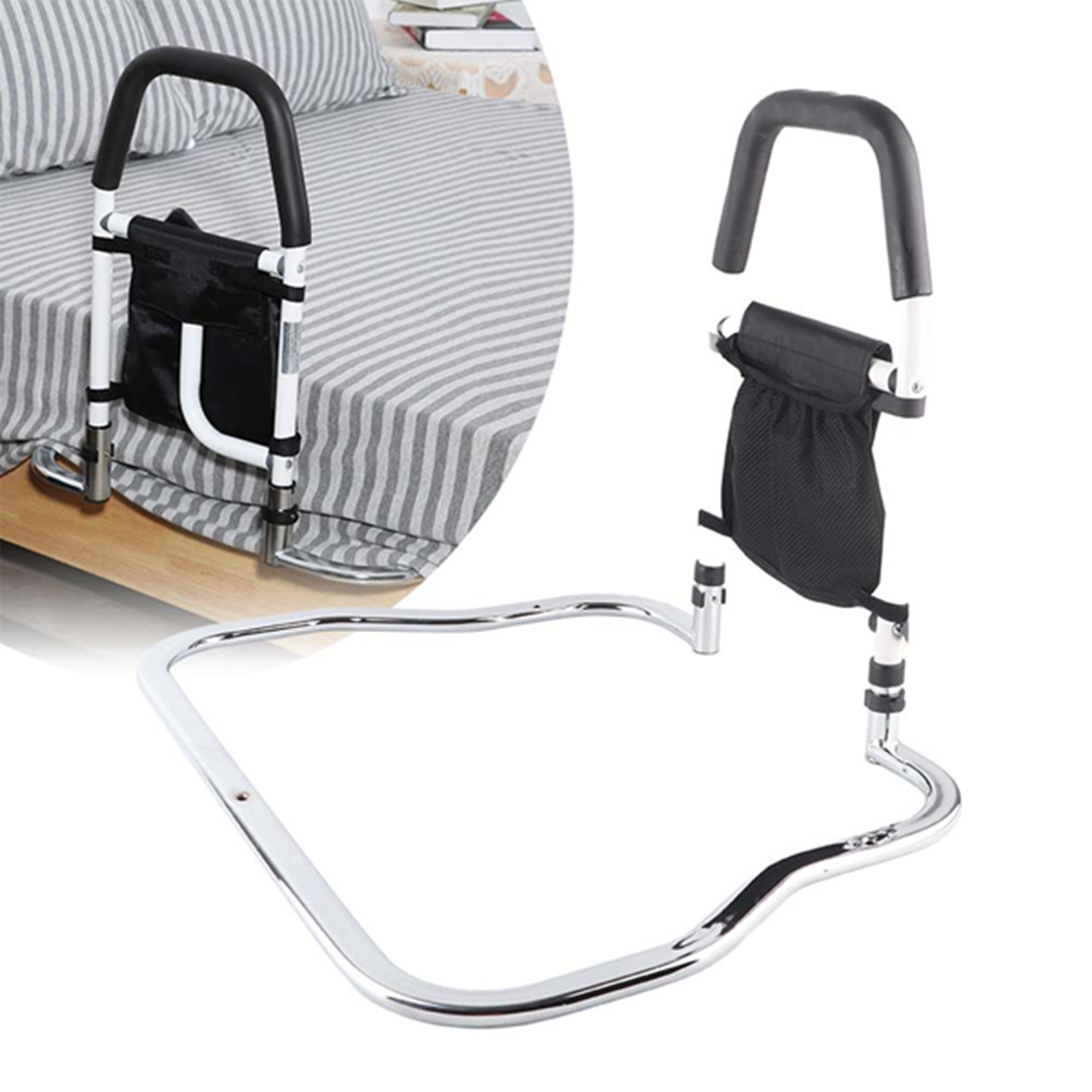 Adjustable Bed Rail Assist Bar Prevention Aid Handrail For Elderly ...