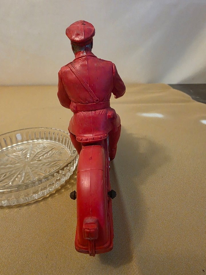Auburn Rubber Co. 1950s Vintage Police Motorcycle Toy Red with White ...
