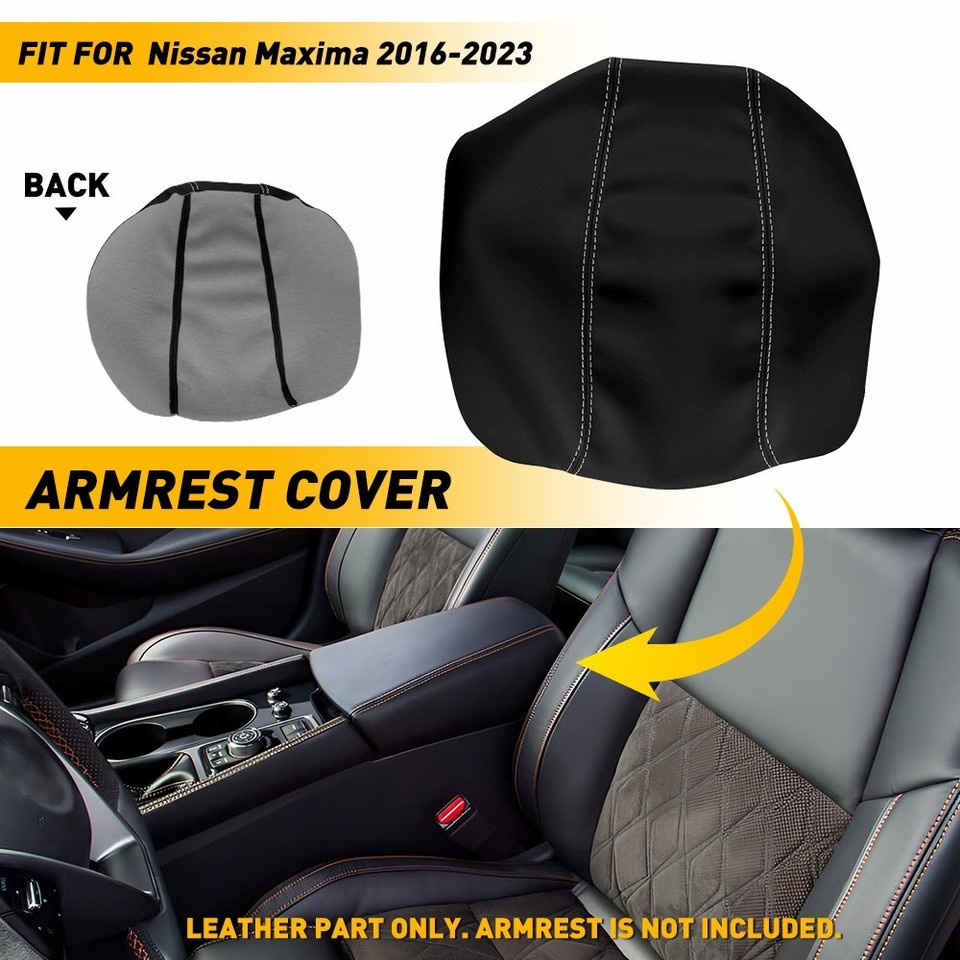 Fit 2016-2023 Nissan Maxima Center Console Lid Armrest Leather Cover ...