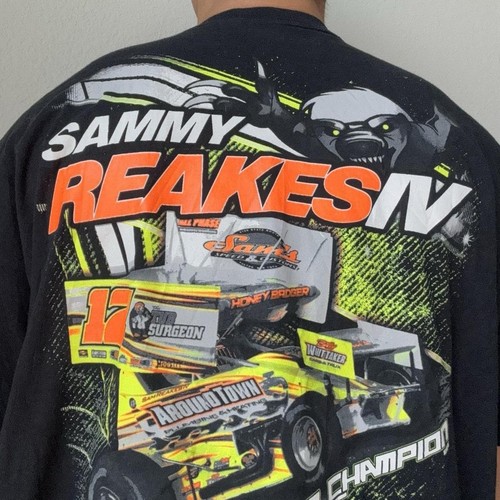 Vintage Sammy Reakes Championship Racing Graphics Black Tee Shirt | eBay