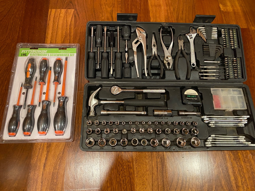 PITTSBURGH TOOLS 130-pc 1/4" & 3/8" Drive TOOL KIT #64263 & 7-pc ...
