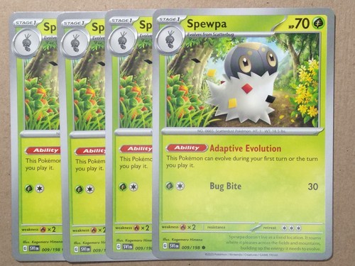POKEMON Card - 4 X Spewpa 009/198 - Common - Scarlet & Violet - NM | eBay