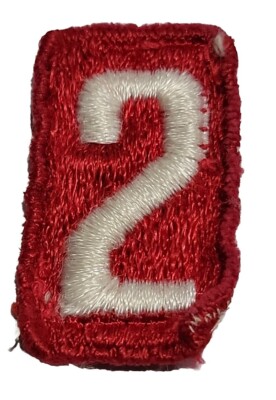 Vintage PACK TROOP Numeral # 2 Boy Scout BSA Red & White Embr. P.B ...