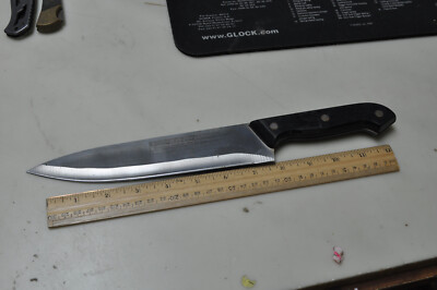 KOCH MESSER 8" CHEF KNIFE STAINLESS ROSTFREI INOX GERMANY BLACK RIVETED ...