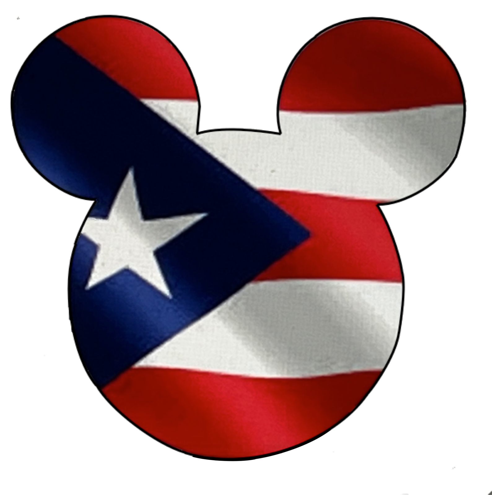 PUERTO RICO FLAG -Mickey Mouse -PR Sticker-Window Bumper Sticker MICKEY ...