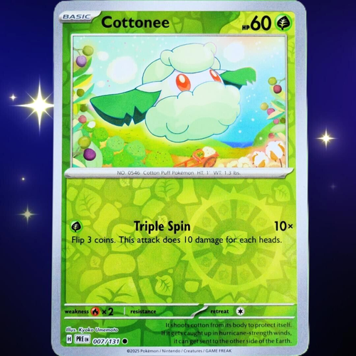 Cottonee - Reverse Holo - Pokemon TCG Prismatic Evolutions #007/131 | eBay