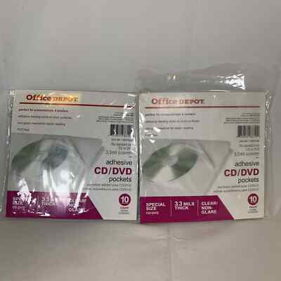 Office Depot Sheet Protector CD/DVD Adhesive Pockets Clear, 18 count | eBay