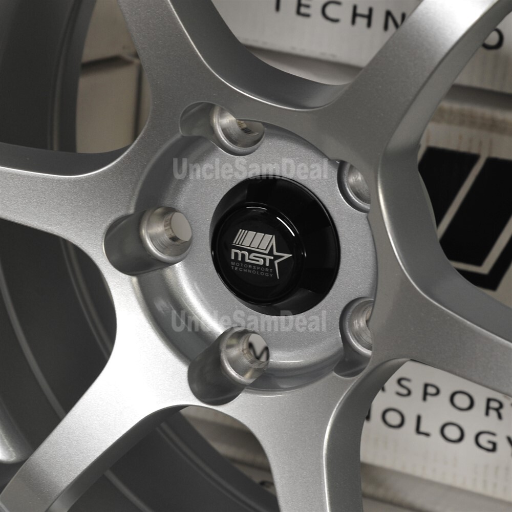 16" 16x7 38 OFFSET 5x114.3 MST MT40 MT-40 6 SPOKES GLOSS SILVER WHEELS ...