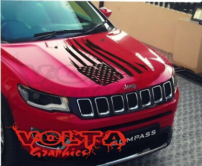 Vinyl Hood Decal Compatible with Jeep Compass - Distressed American ...