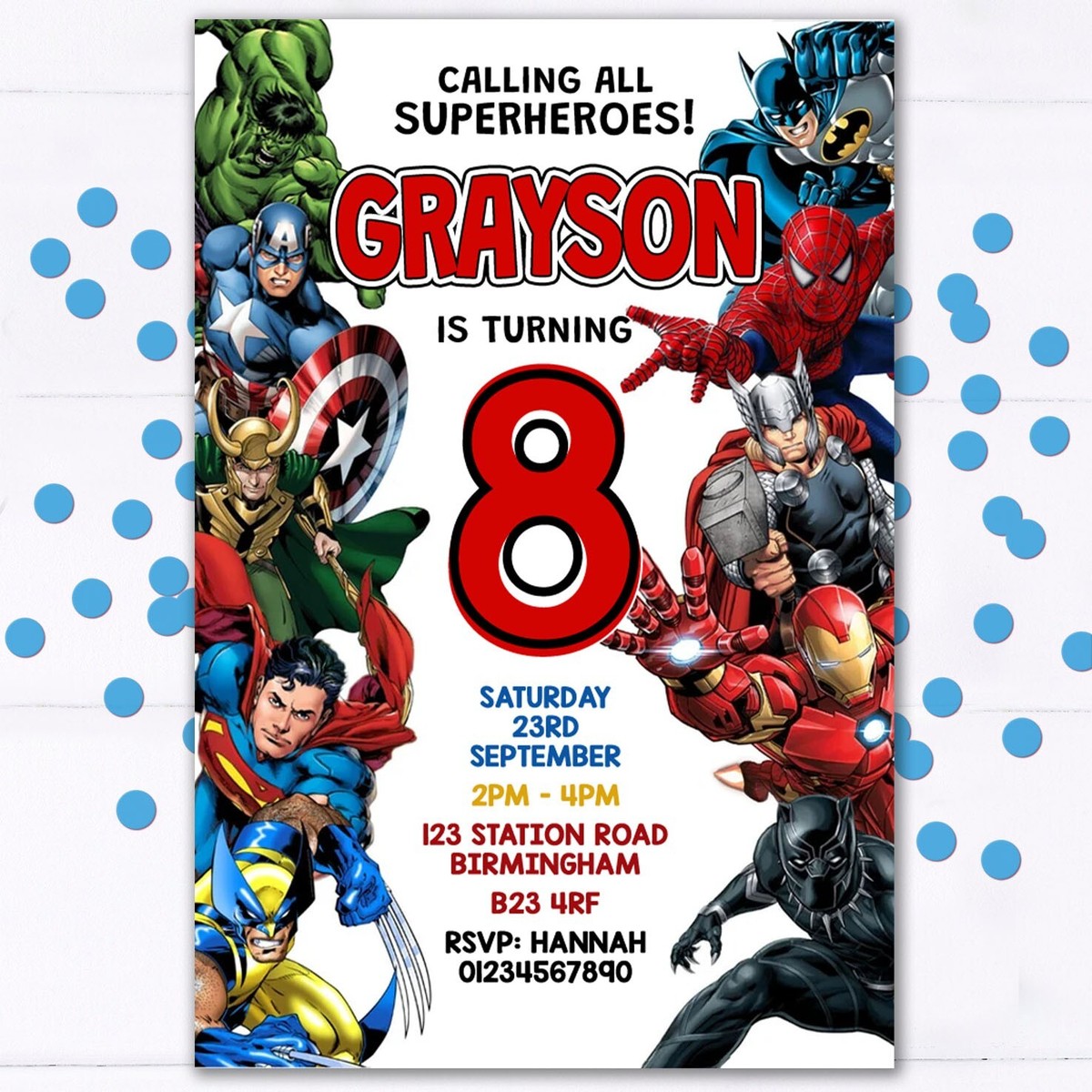 Superhero Printable Party Invitations Editable Superheroes Birthday