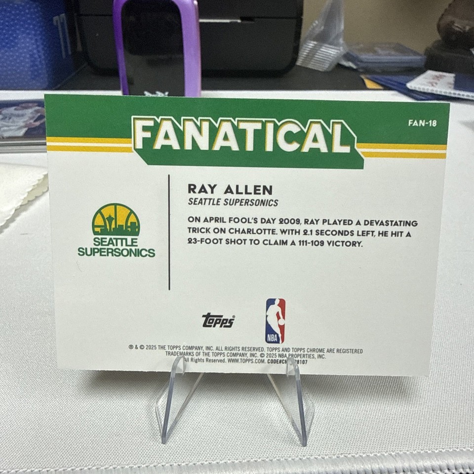 2025-26 Topps Chrome #FAN-18 Ray Allen Fanatical Case Hit SSP ...