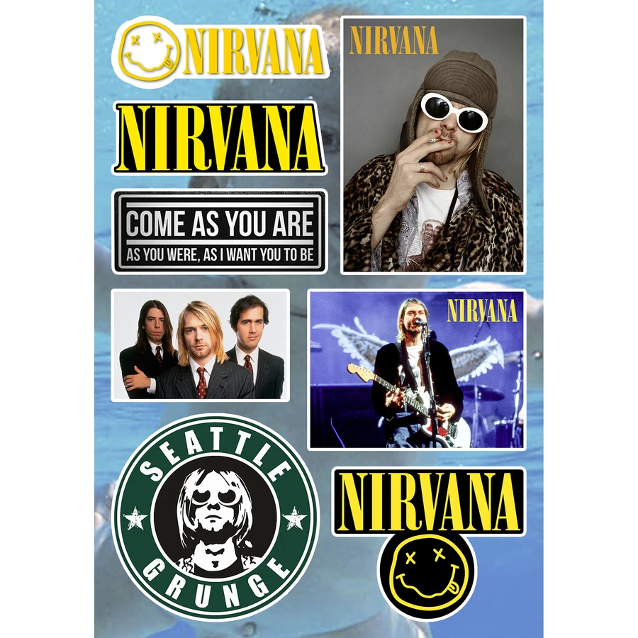 Nirvana Sticker Pack | Kurt Cobain Nevermind In Utero Bleach MTV Unplugged Band | eBay