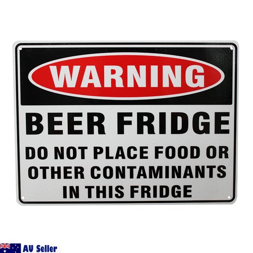 3x Warning Notice Beer Fridge Only Not Place Food Sign 200x300mm Al ...