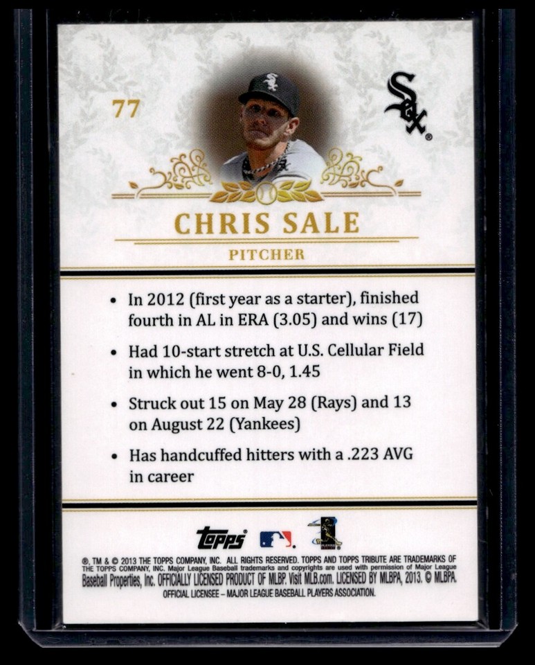 2013 Topps Tribute Chris Sale Gold 5/25 | eBay